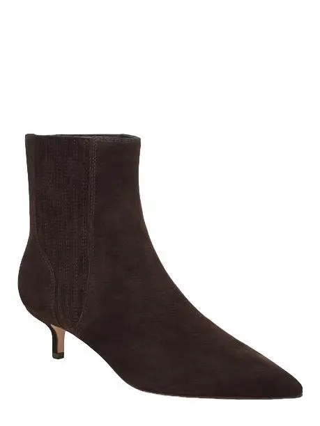 Veronica Beard Lisa Pointy-toe Kitten Heel Booties - Espresso
