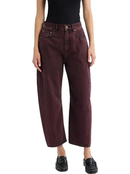 Rag & Bone Charlie Super High Waist Crop Barrel Jeans - Brntb