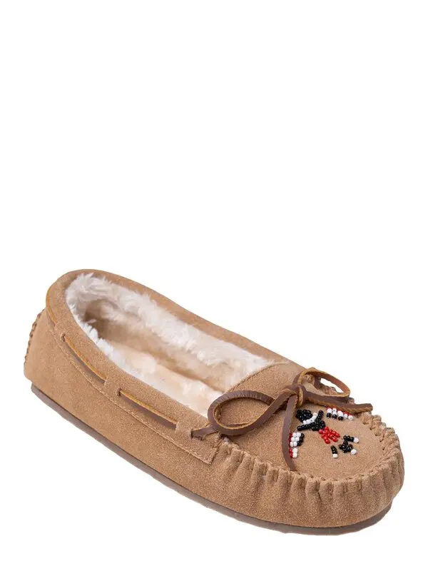 Minnetonka Thunderbird Animikii Faux Fur Lined Slipper - Cinnamon
