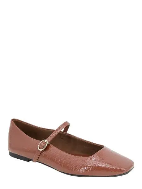 KENNETH COLE Jasper Mary Jane Flat - Brown Patent