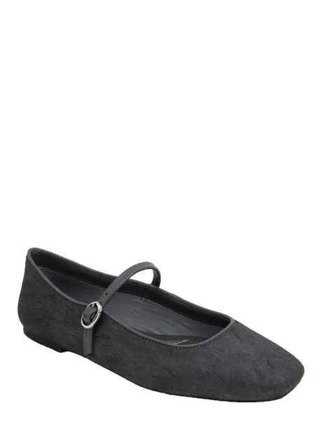 KENNETH COLE Jasper Mary Jane Flat - Charcoal Haircalf