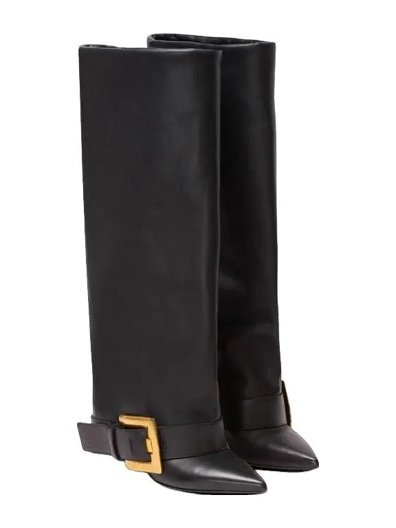 Balmain Anthem Calfskin Leather Boots - Black
