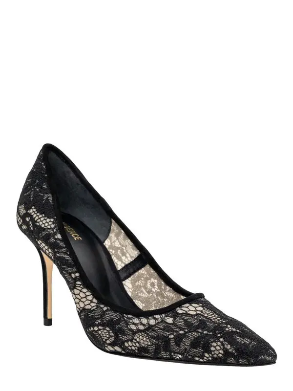 L'Agence Maelle Pointed Toe Pump - Black Lace