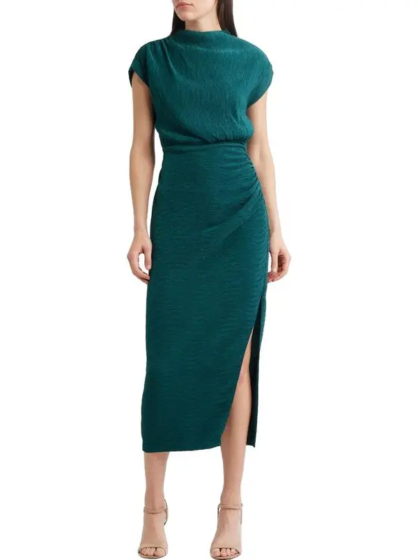 Saylor Delmara Textured Cocktail Dress - Emerald