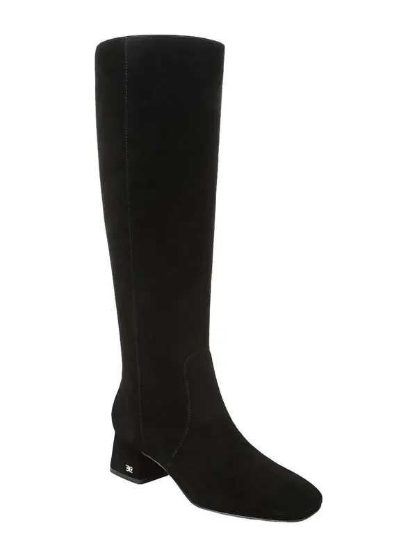 Sam Edelman Porter Knee High Boot - Black Suede