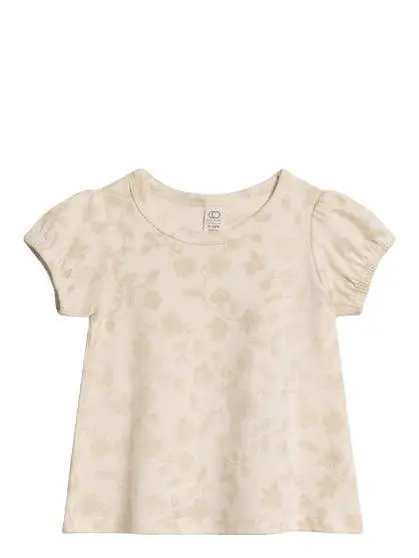 COLORED ORGANICS Cora Tulip Back Short Sleeve T-shirt - Aria Floral/beige