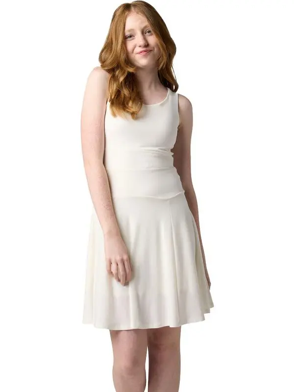 UN DEUX TROIS Sleeveless Skater Dress - Ivory