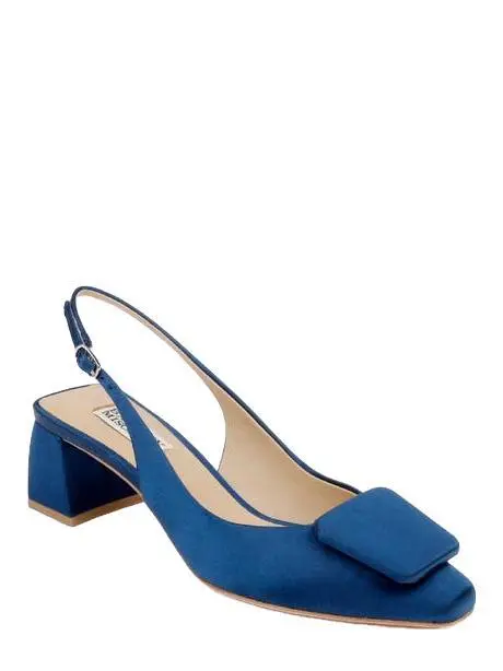 Badgley Mischka Gracen Slingback Pump - Navy Satin