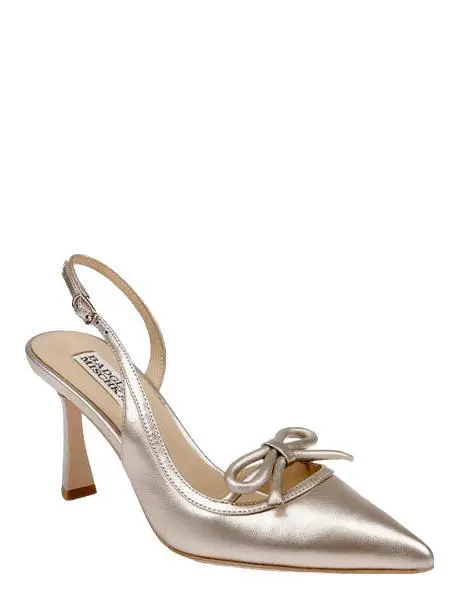 Badgley Mischka Georgie Slingback Pumps - Champagne Leather