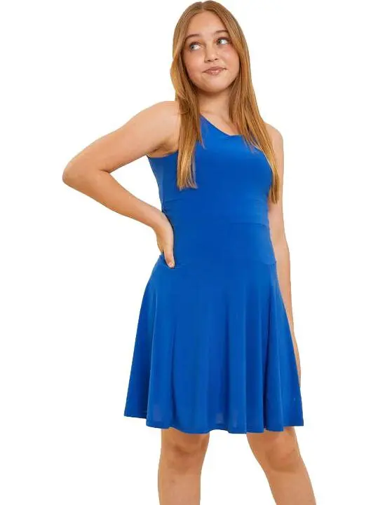 UN DEUX TROIS Sleeveless Skater Dress - Cobalt
