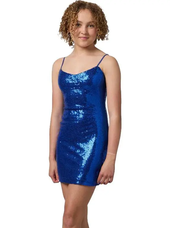 UN DEUX TROIS Sequin Mini Dress - Royal Blue