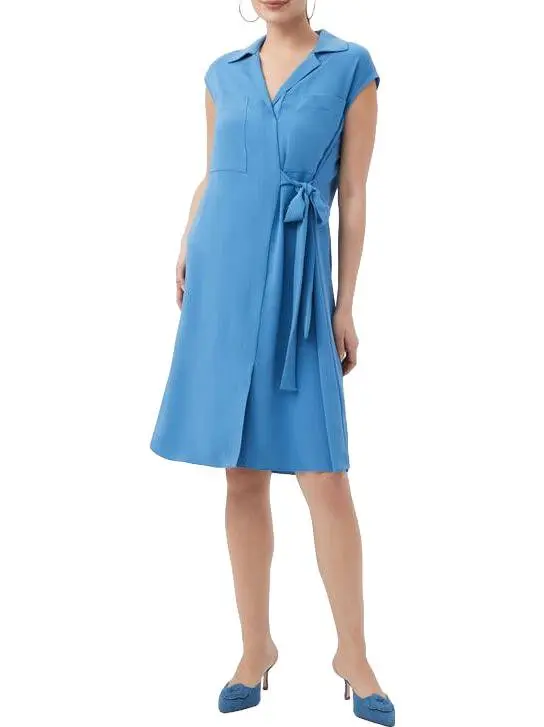 Trina Turk Meron Wrap Dress - Shibori Blue