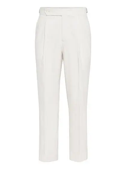 Brunello Cucinelli Pleated Tuxedo Trousers - Milk