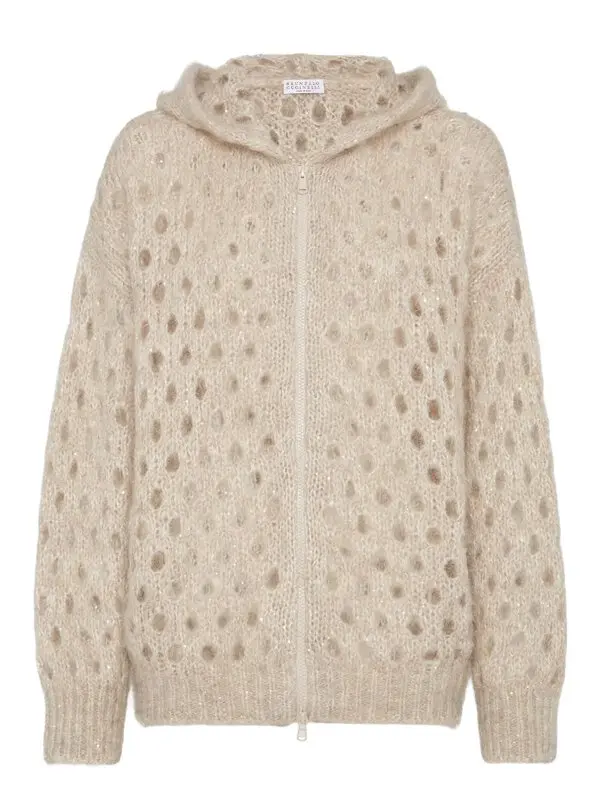 Brunello Cucinelli Net Knit Cardigan - Beige