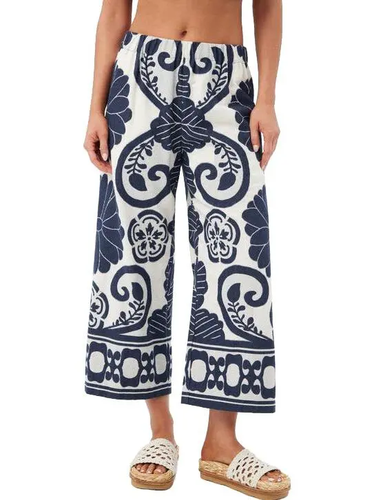 Trina Turk Estella 2 Cropped Pant - Sumi Blue/whitewash