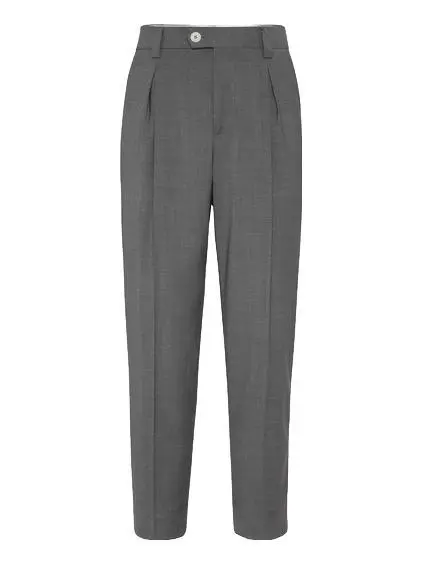 Brunello Cucinelli Virgin Wool Trousers - Medium Grey