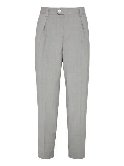 Brunello Cucinelli Virgin Wool Trousers - Pearl Grey