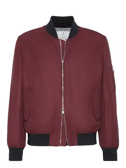 Brunello Cucinelli Padded Bomber Jacket - Amaranth