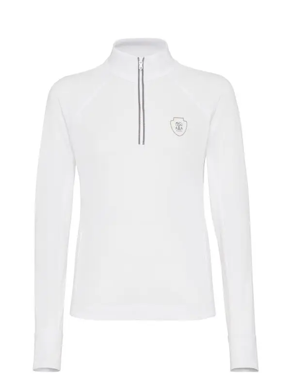 Brunello Cucinelli Zip-up Turtleneck Sweatshirt - White