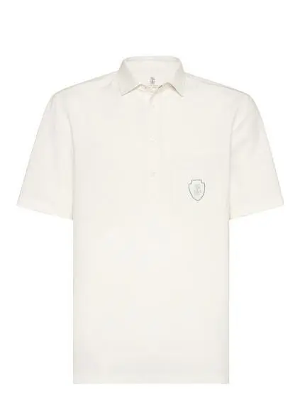 Brunello Cucinelli Polo With Pocket And Logo - White