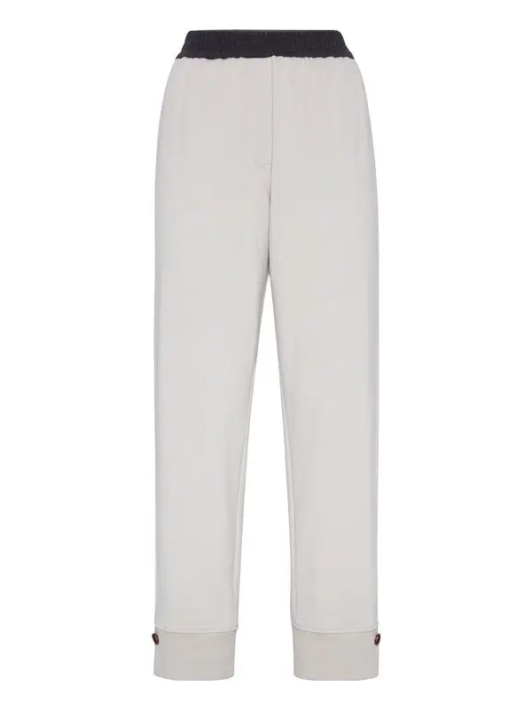 Brunello Cucinelli Smooth French Terry Trousers - Cool Beige