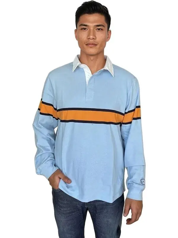 LEDGER & FORD Oxford Club Rugby Shirt - Light Blue