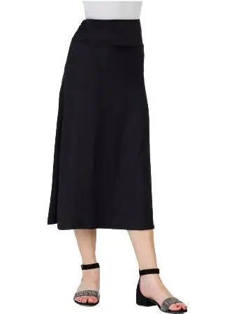 24SEVENKID Elastic Waistline Maxi Skirt - Black
