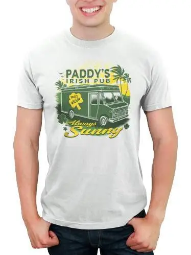 IT'S ALWAYS SUNNY IN PHILADELPHIA St. Patrick's Day Paddy's Wagon Graphic T-shirt - White