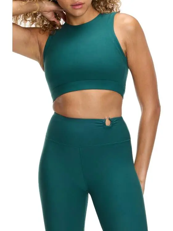 PELOTON Cadent Super Crop Cutout Tank - Deep Forest