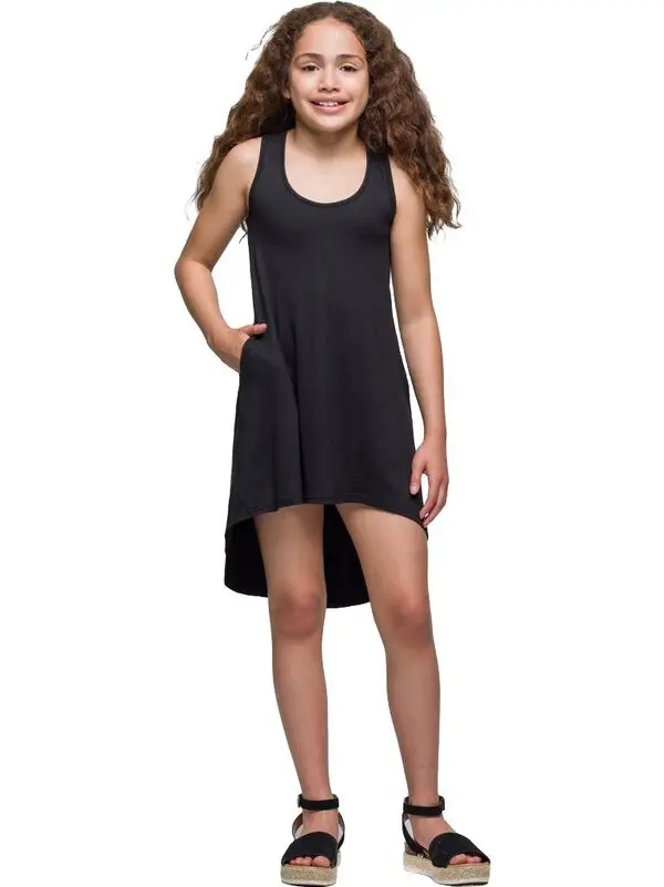 24SEVENKID High-low Sleeveless Pocket Dress - Black