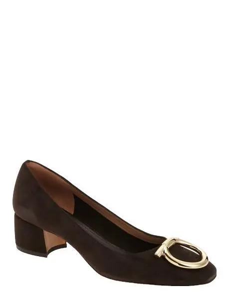 FERRAGAMO Mara Gancio Block Heel Pump - Testa Di Moro