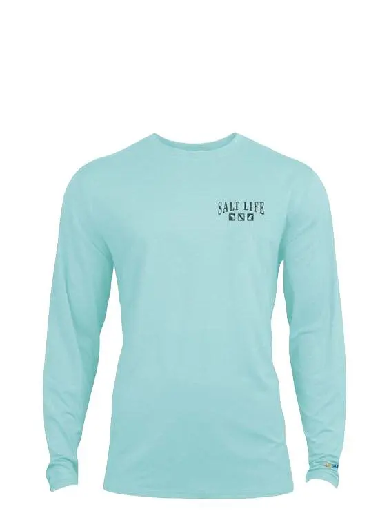 SALT LIFE Long Sleeve Performance Tee - Lt Aruba Heather