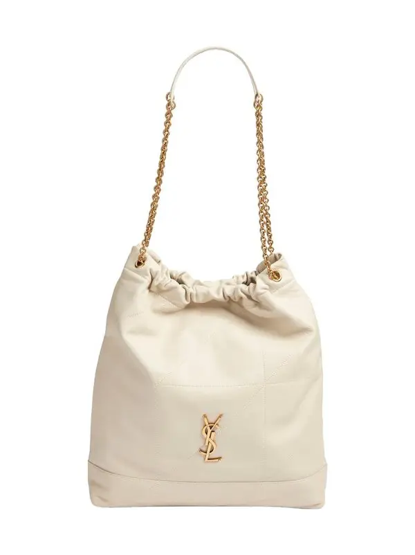 Saint Laurent Large Jamie Patchwork Leather Shoulder Bag - Blanc Vintage