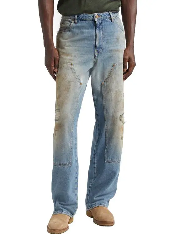 Golden Goose Journey Distressed Carpenter Jeans - Light Blue