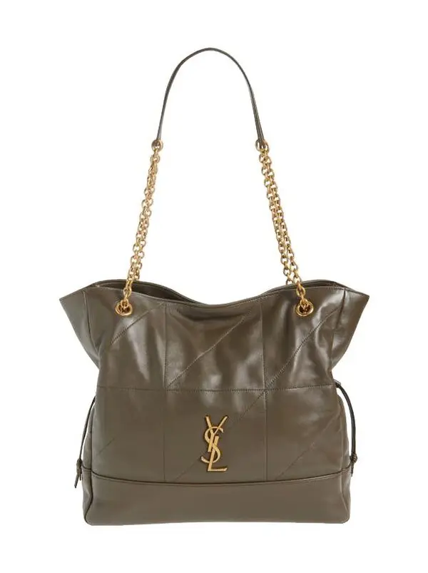 Saint Laurent Jamie 4.3 Patchwork Leather Shopper - Light Musk