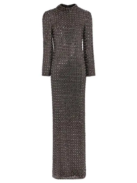 Jenny Packham Star Gazer Embellished Gown - Shadow Grey
