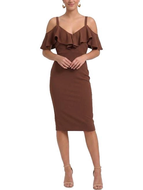 Rachel Rachel Roy Marcella Off The Shoulder Ruffle Midi Dress - Hickory