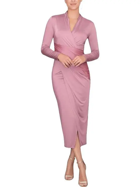 Rachel Rachel Roy Bret Wrap Front Midi Dress - Mauve