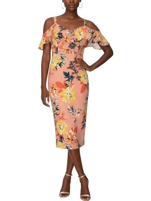 Rachel Rachel Roy Marcella Printed Off-the-shoulder Ruffle Midi Dress - Spring Macro Floral