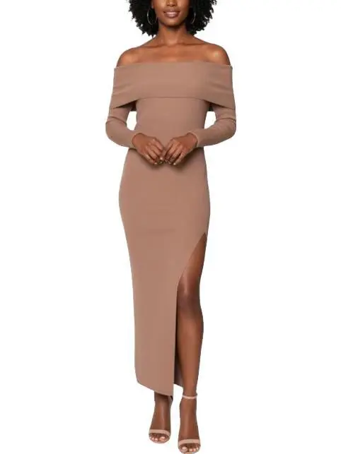 Rachel Rachel Roy Off The Shoulder Sweater Maxi Dress - Almond