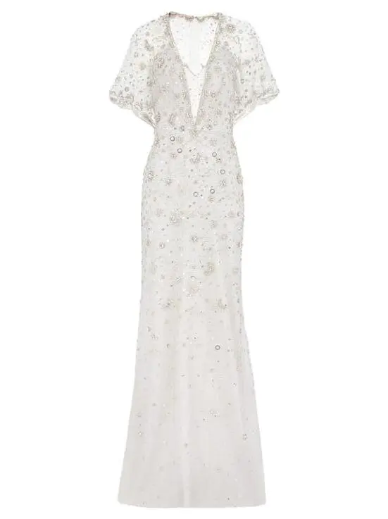 Jenny Packham Luna Embellished Gown - Ammonite