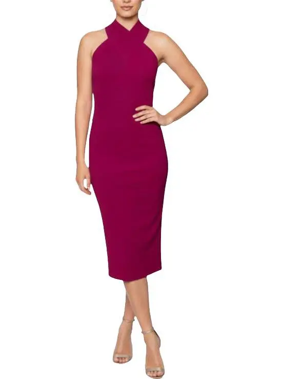 Rachel Rachel Roy Harland Crossover Halter Midi Dress - Jam