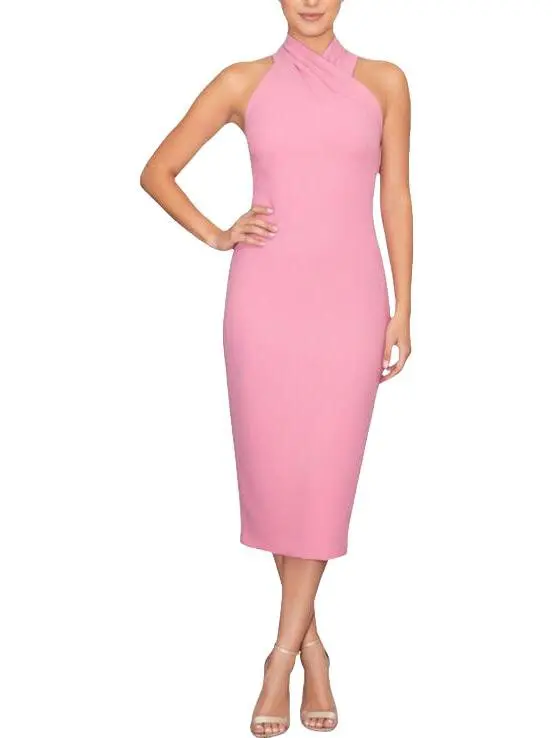 Rachel Rachel Roy Harland Crossover Halter Midi Dress - Mauve