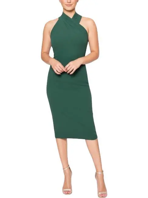 Rachel Rachel Roy Harland Crossover Halter Midi Dress - Spruce