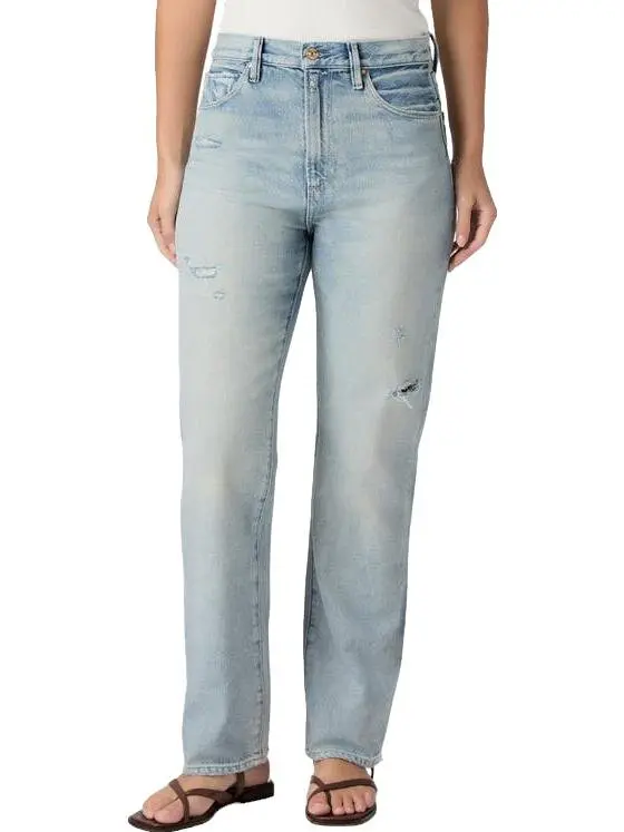 Paige Sawyer High-waist Straight-leg Jeans - Mic Drop Destructed