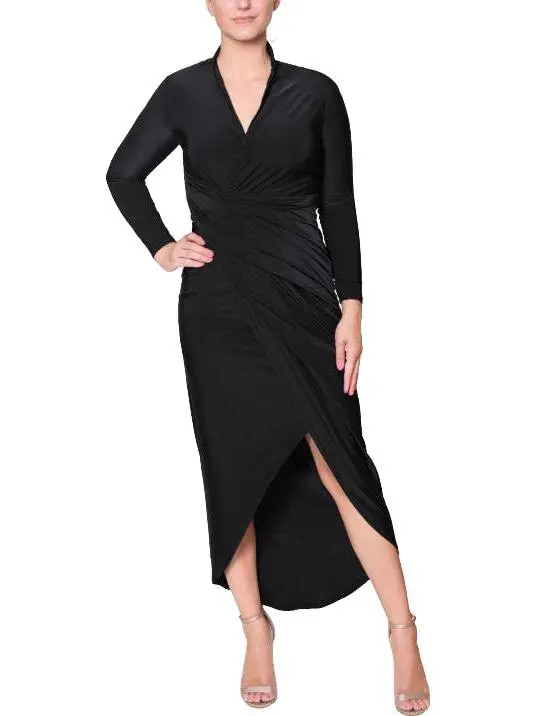 Rachel Rachel Roy Wrap Front Midi Dress - Black