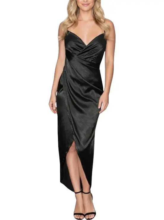 Rachel Rachel Roy Satin Wrap Midi Dress - Black