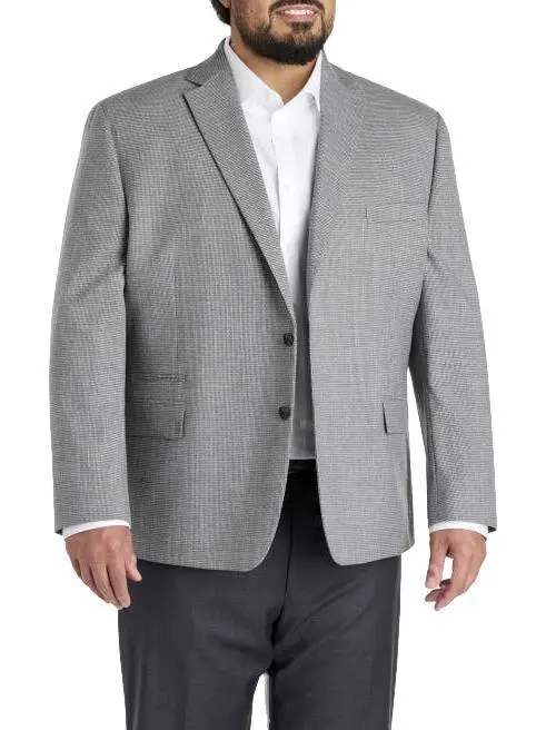 Michael Kors Big & Tall Houndstooth Sport Coat - Grey