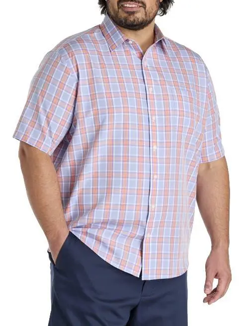 UNTUCKIT FIT BY DXL Big & Tall Ravenwood Plaid Sport Shirt - Blue