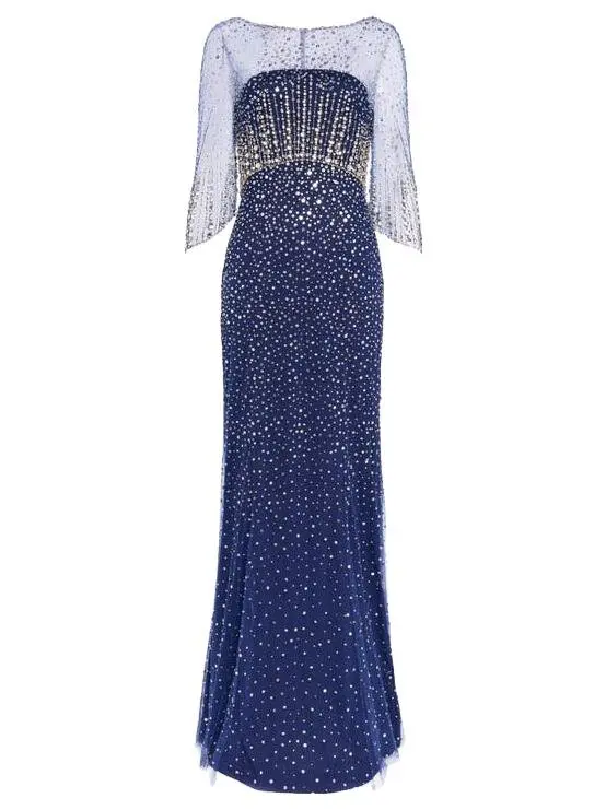 Jenny Packham Kiya Embellished Maxi Gown - Sea Dragon